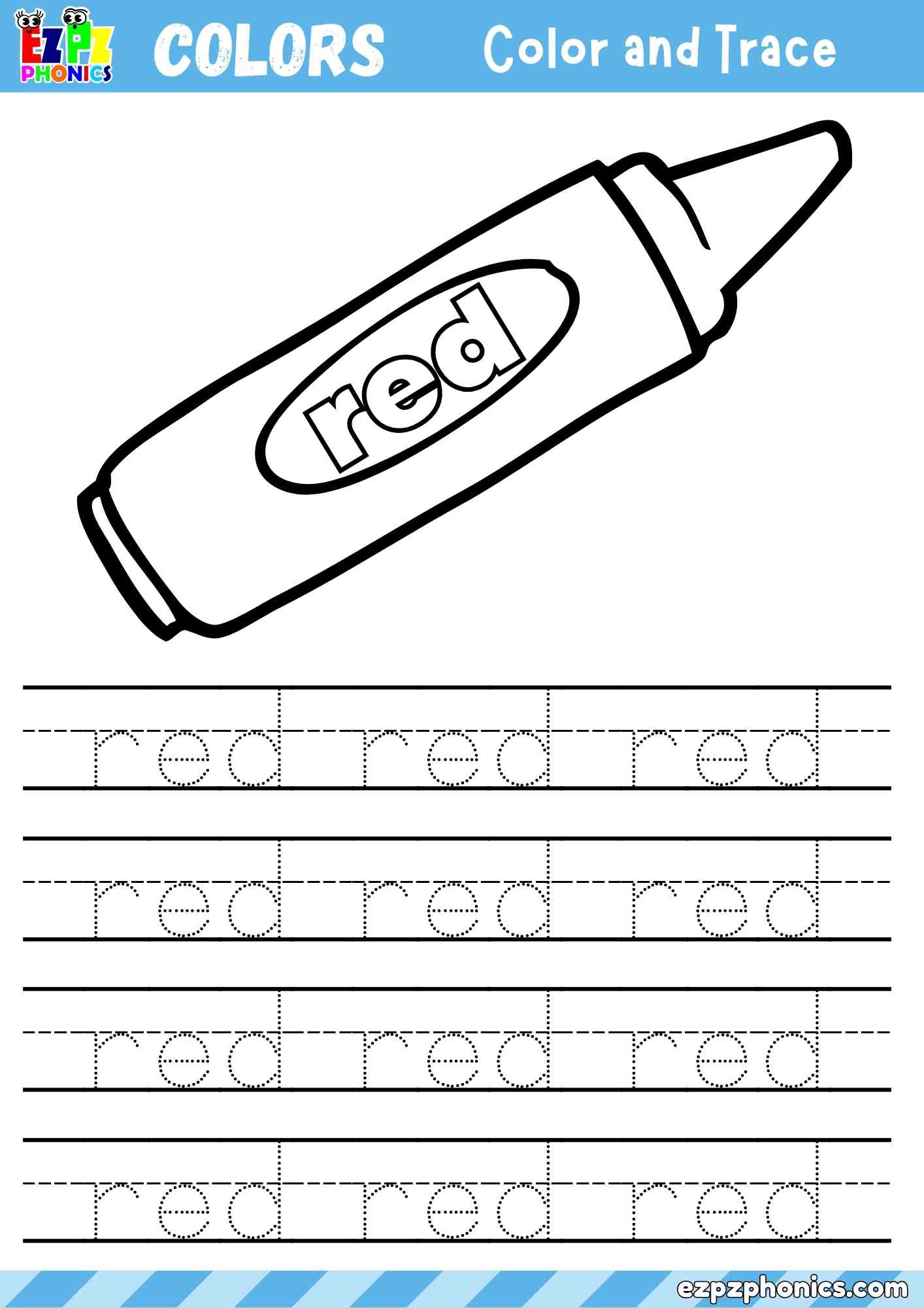 red crayon coloring pages