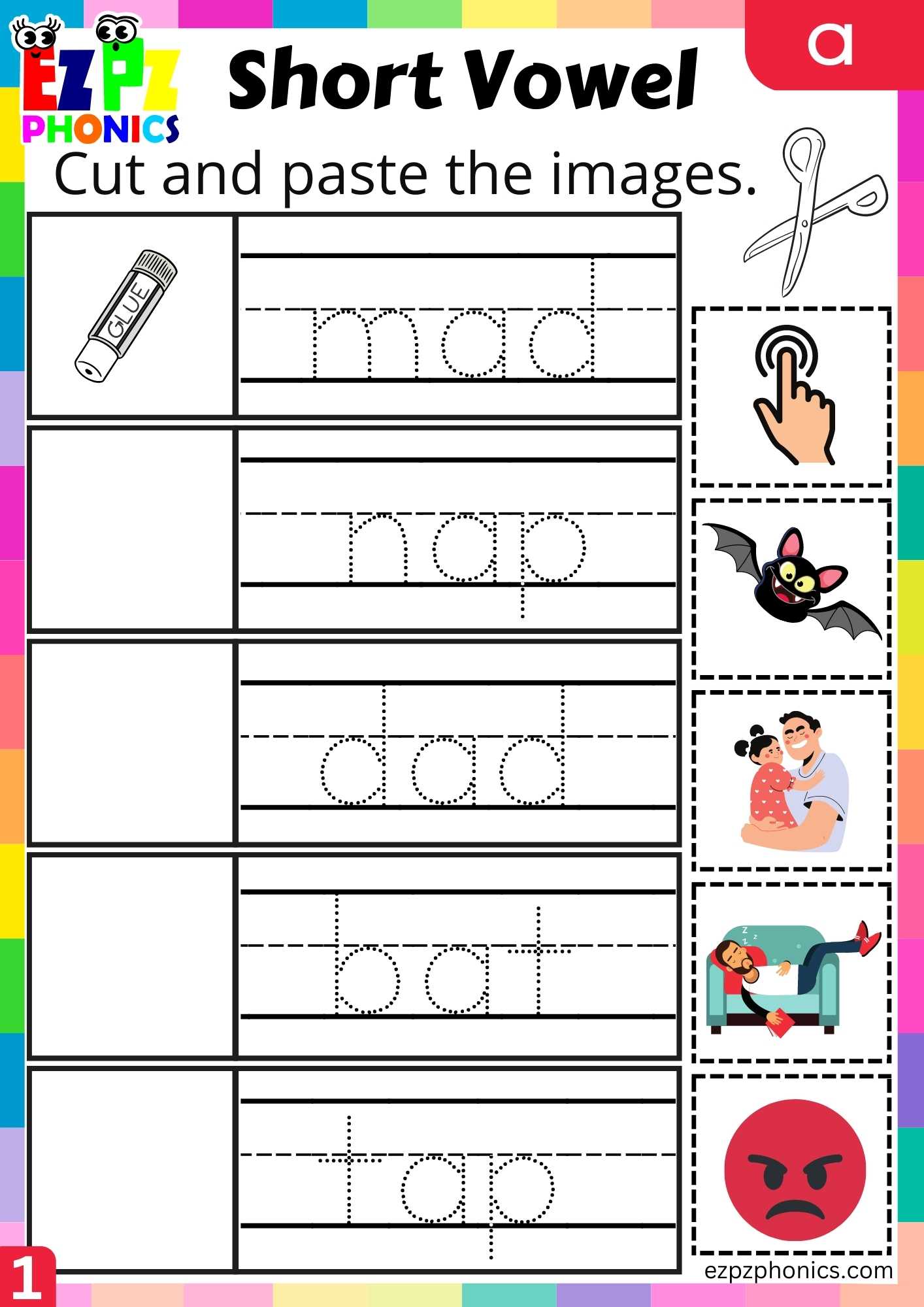 A Short Vowel Sound CVC Words - ezpzphonics.com