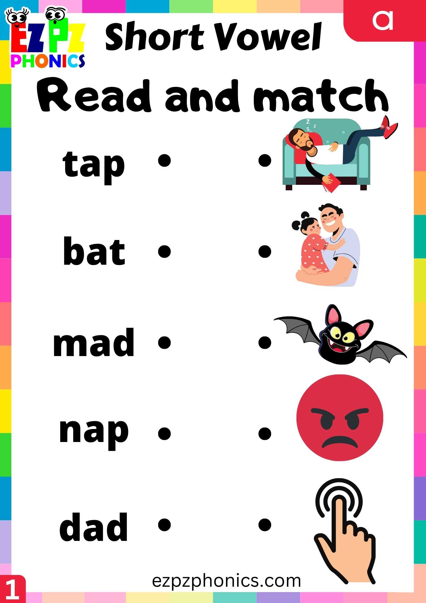 A Short Vowel Sound CVC Words - ezpzphonics.com